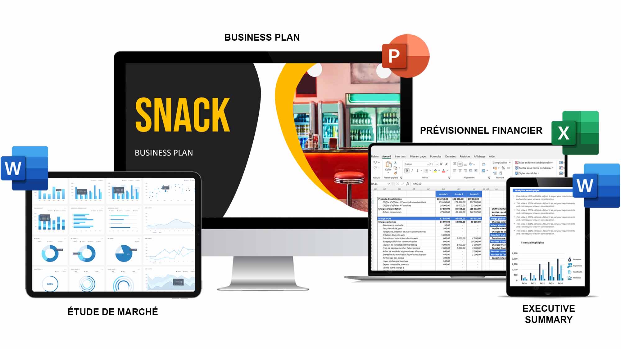 Snack : Business Plan - Exemple rédigé à télécharger