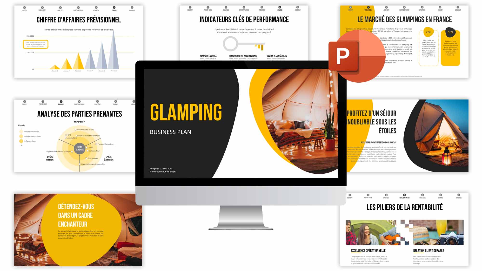 Glamping : Business Plan - Exemple rédigé à télécharger (PDF et PowerPoint)