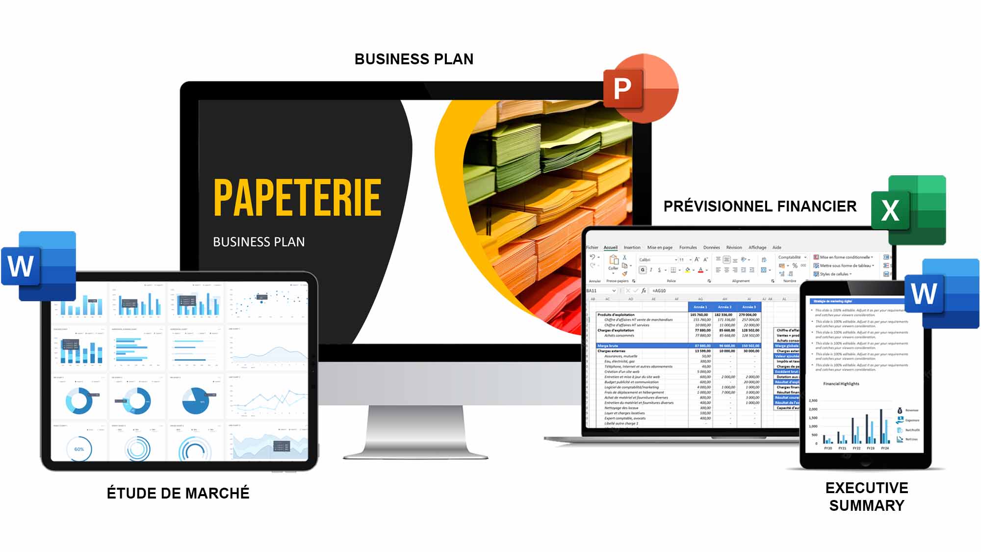 Papeterie : Business Plan - Exemple rédigé à télécharger (PDF & PowerPoint)