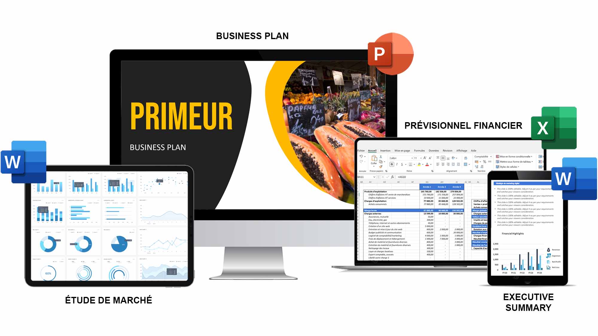 Primeur : Business Plan - Exemple rédigé à télécharger (PDF & PowerPoint)