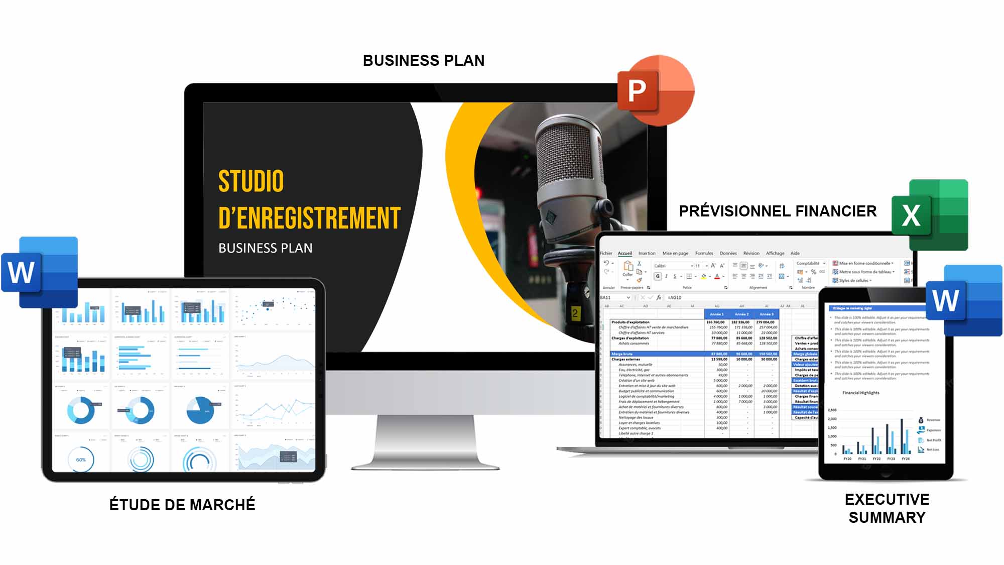 Studio d'Enregistrement : Buiness Plan - Exemple rédigé à télécharger
