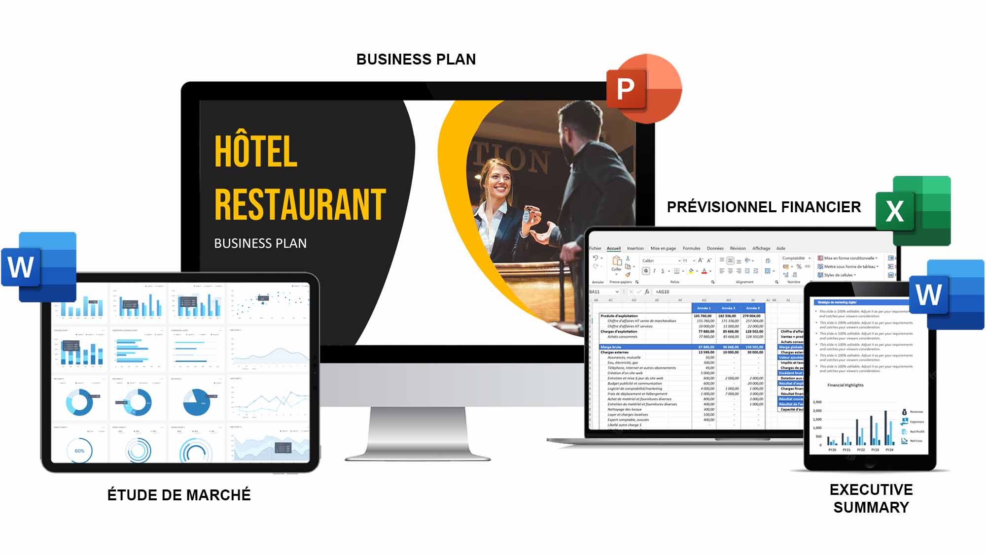 Hôtel Restaurant : Business Plan - Exemple rédigé à télécharger