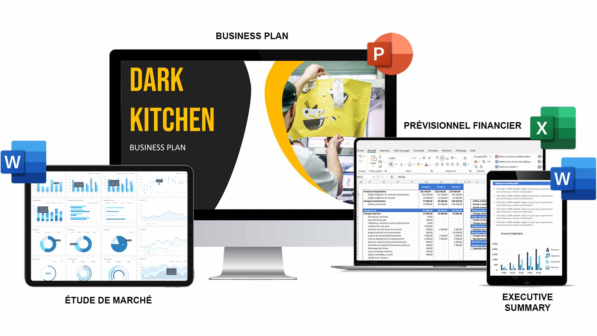 Dark Kitchen : Business Plan complet - Exemple rédigé à télécharger