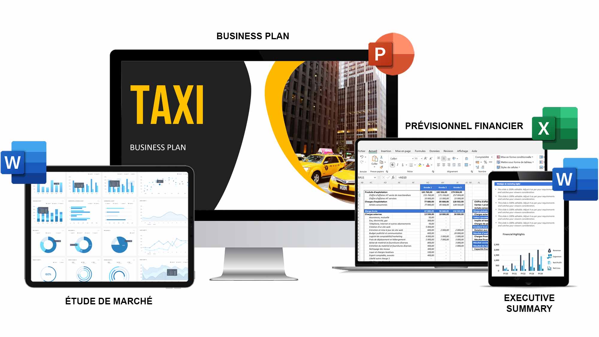 Taxi : Business Plan - Exemple rédigé à télécharger