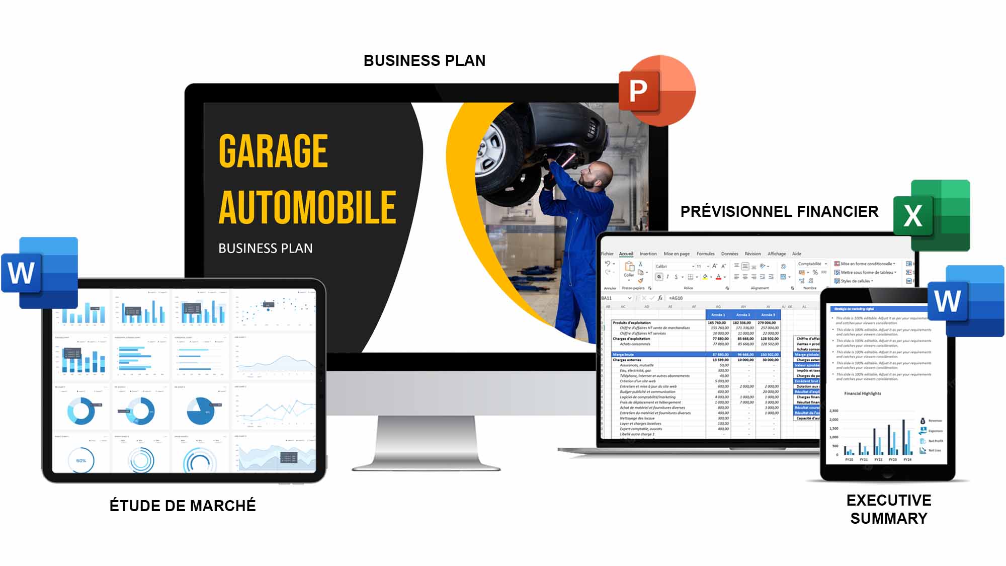 Garage automobile : Business Plan - Exemple rédigé à télécharger